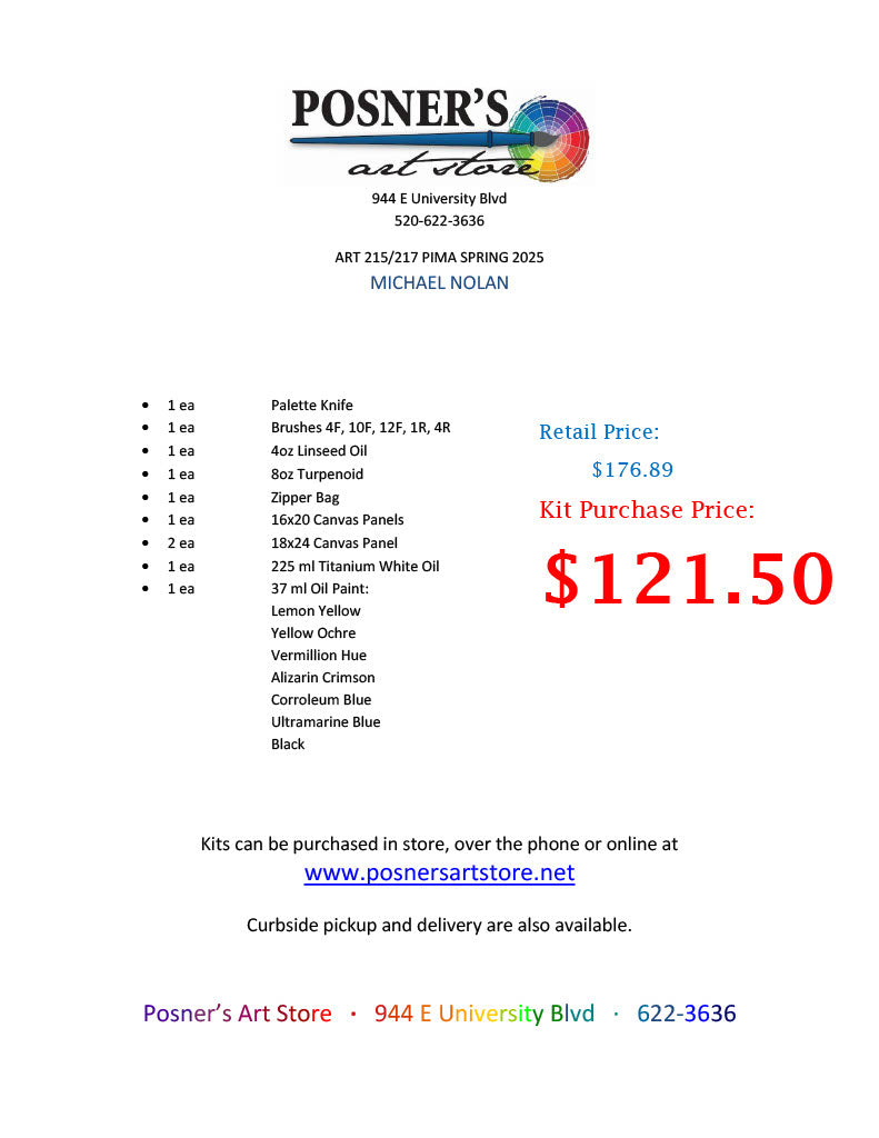 ART215_217 Michael Nolan Spring 2025 – Posner's Art Store