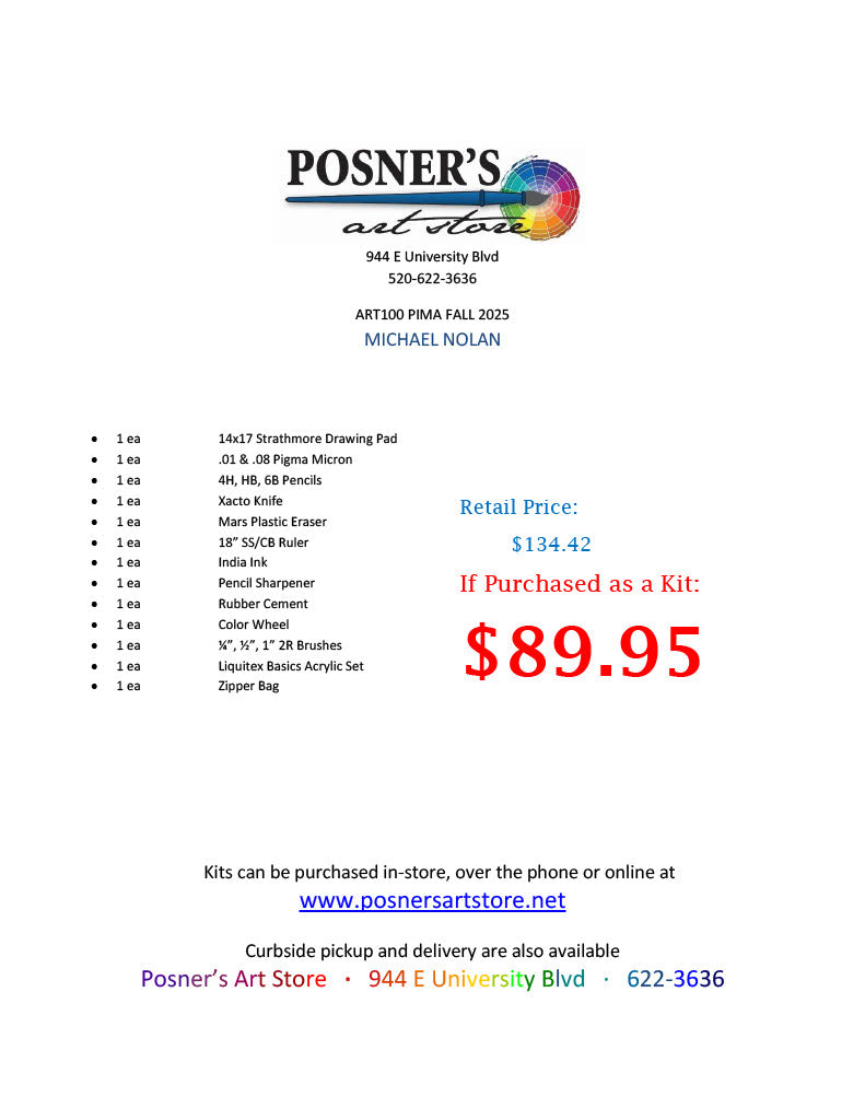 ART100 Michael Nolan Fall 2025 – Posner's Art Store
