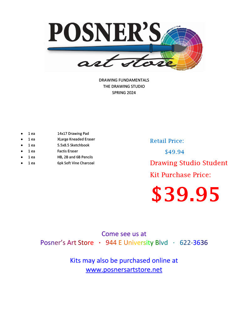 Drawing Fundamentals at The Drawing Studio Spring 2024 – Posner's Art Store