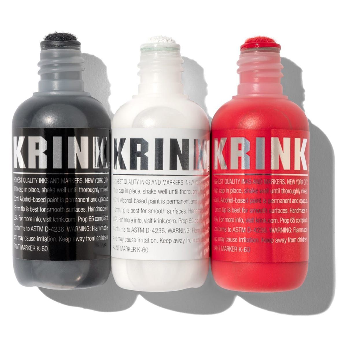 Krink Set of 3 K-60 Ink Markers - Black, White, Red | Posners Art Store ...